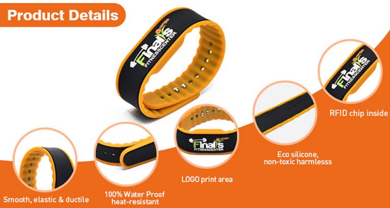 Waterproof Silicone RFID Hid Key Fob Bracelet Wristbands
