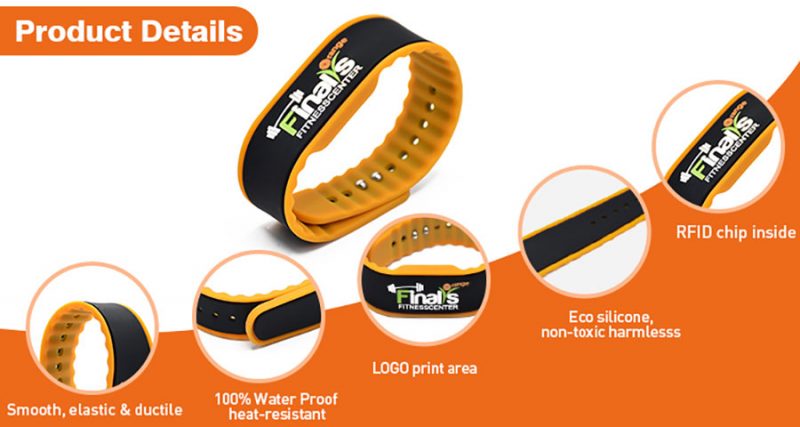 Waterproof Silicone RFID Hid Key Fob Bracelet Wristbands
